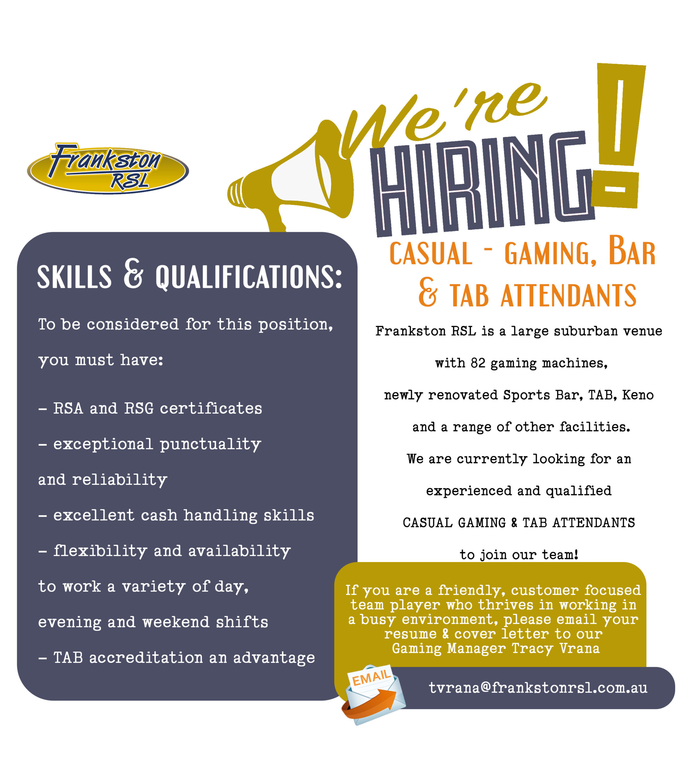 Current Vacancies - Frankston RSL
