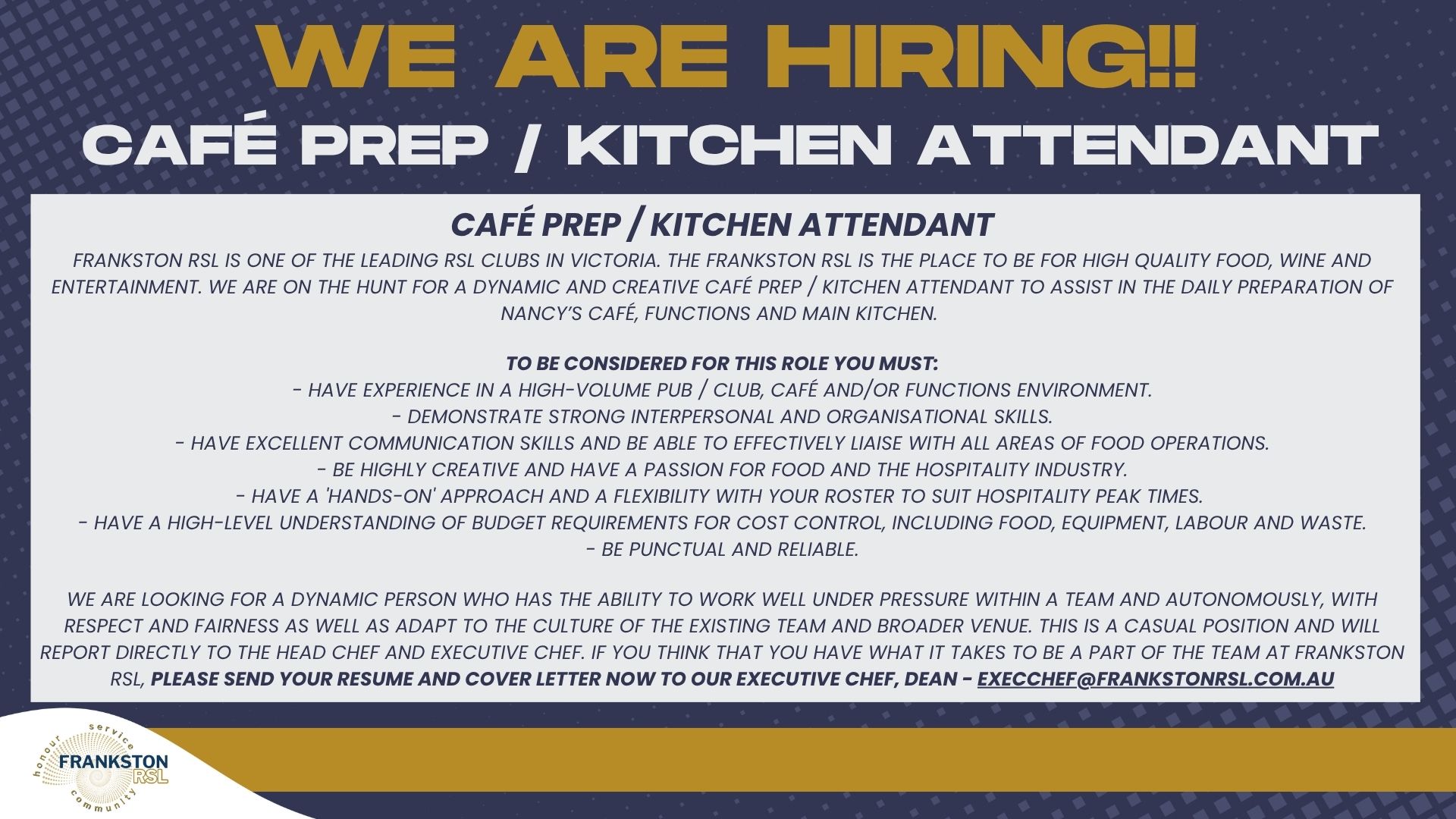 Current Vacancies - Frankston RSL